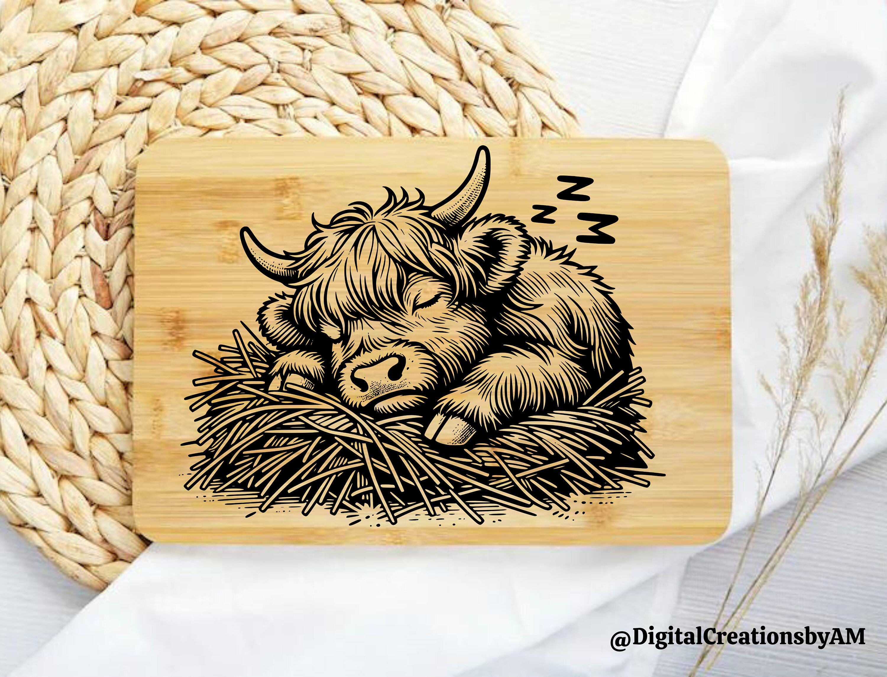 Cute Highland Cow Engraving, Laser Engrave Png Svg, Western Highland ...