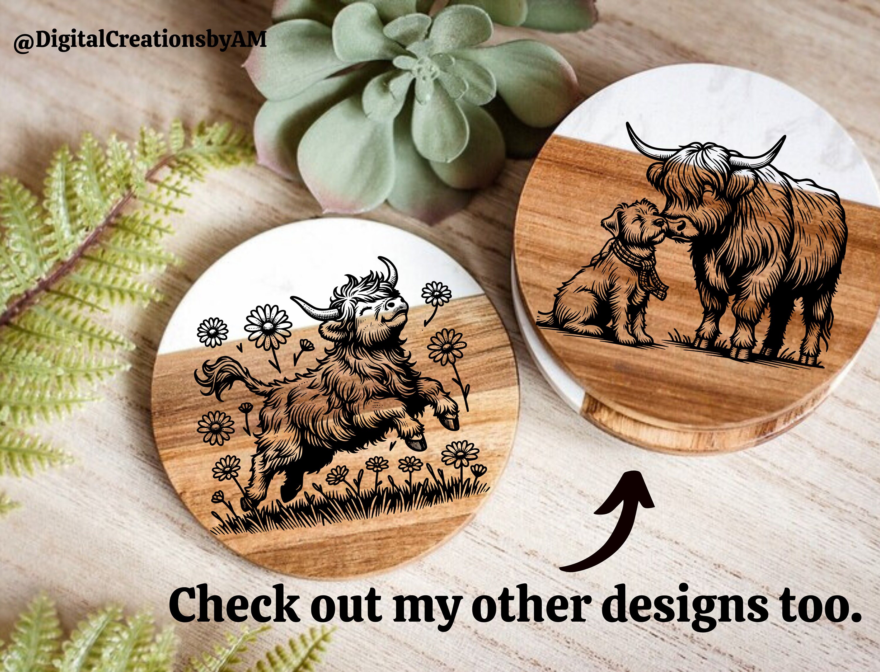 Cute Highland Cow SVG, Laser Engrave Png Svg, Western Highland Cow ...