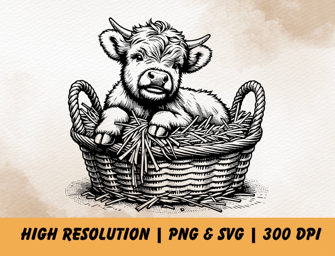 Baby Cow Svg File, Highland Cow Svg, Cow Engraving, Highlander Cricut ...
