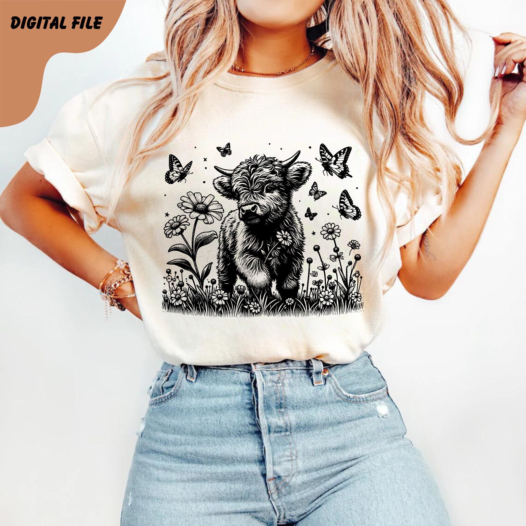 Highlander Png, Highland Cow Svg, Butterfly Png, Cow Engraving ...