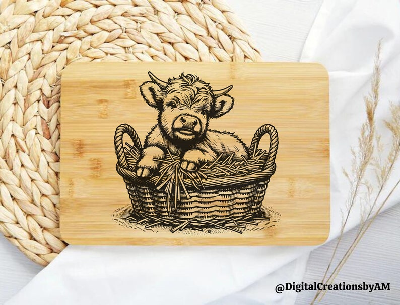 Baby Cow Svg File, Highland Cow Svg, Cow Engraving, Highlander Cricut ...