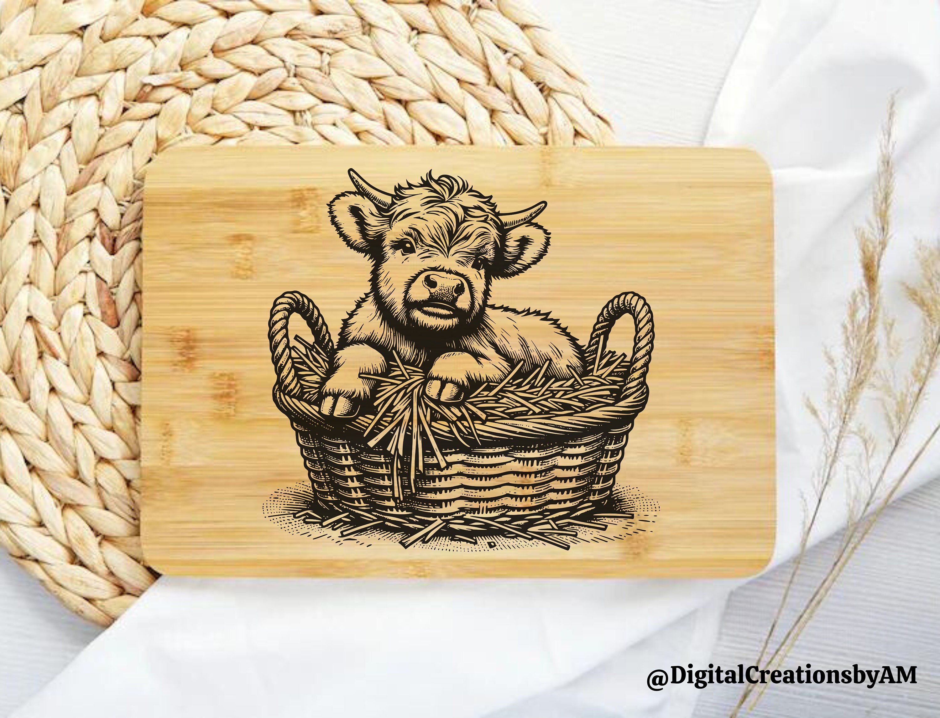 Baby Cow Svg File, Highland Cow Svg, Cow Engraving, Highlander Cricut ...