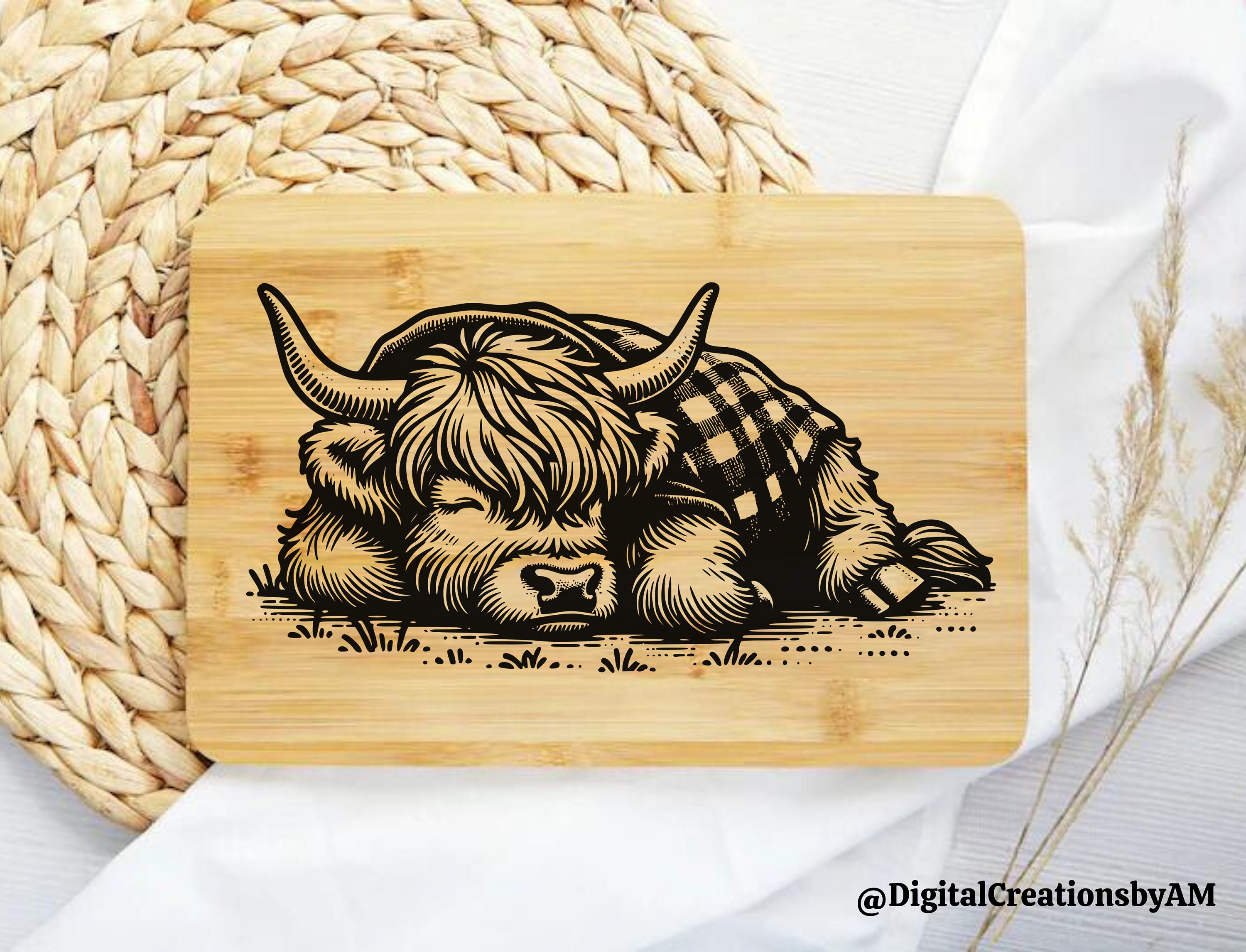 Cute Highland Cow SVG, Laser Engrave Png Svg, Western Highland Cow ...