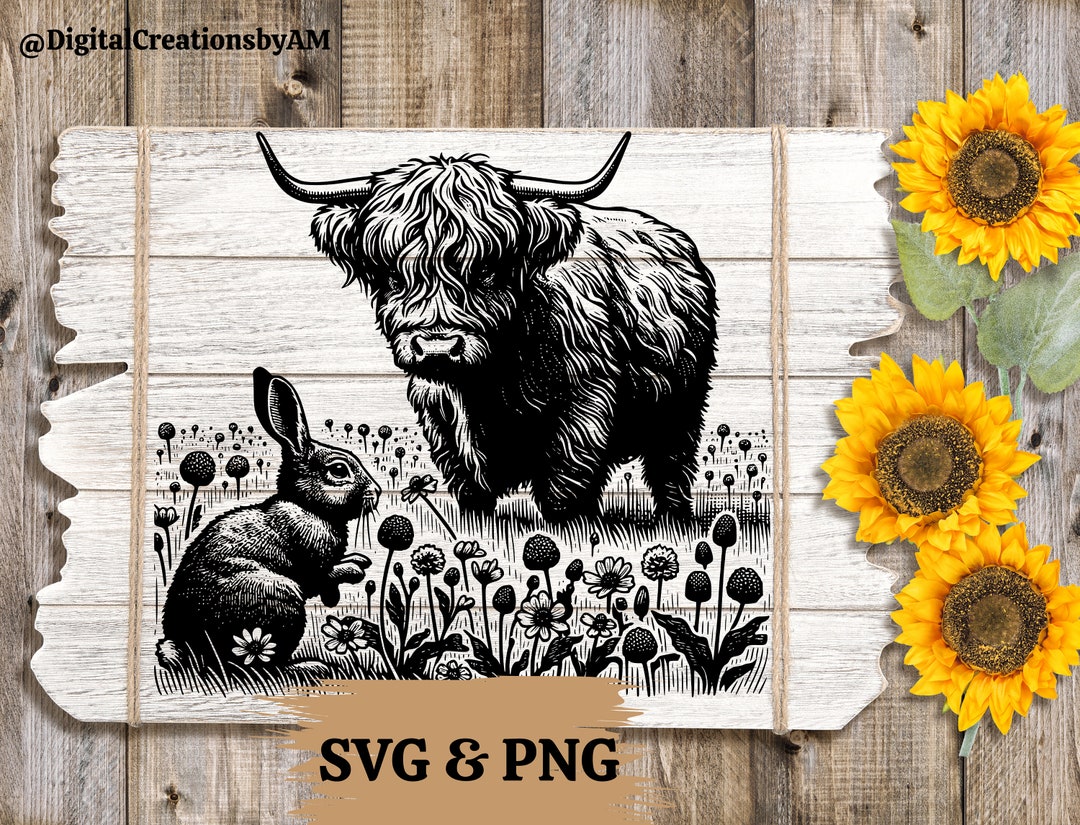 Highland Cow Cutting File, Western Highland Cow Sublimation, Cute ...