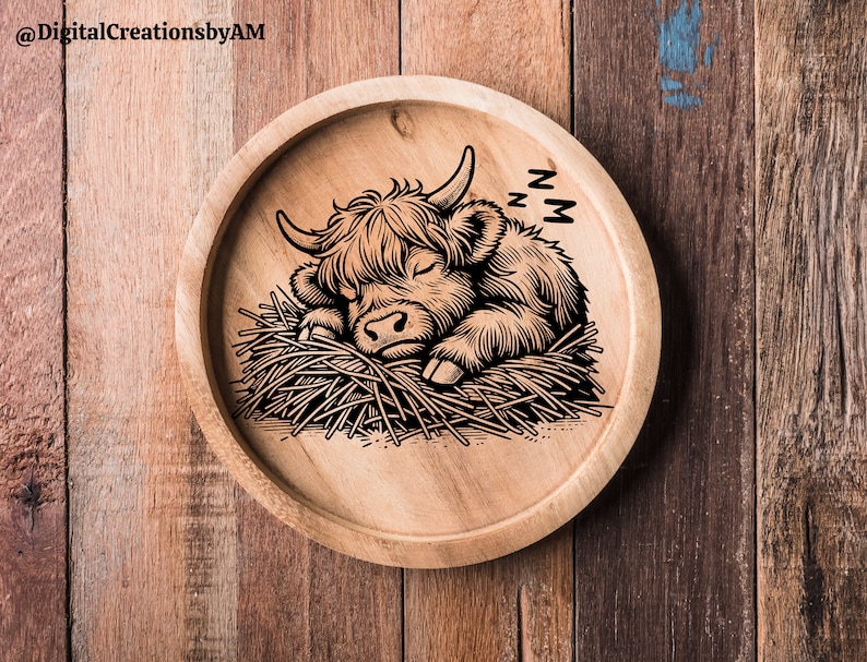 Cute Highland Cow Engraving, Laser Engrave Png Svg, Western Highland ...