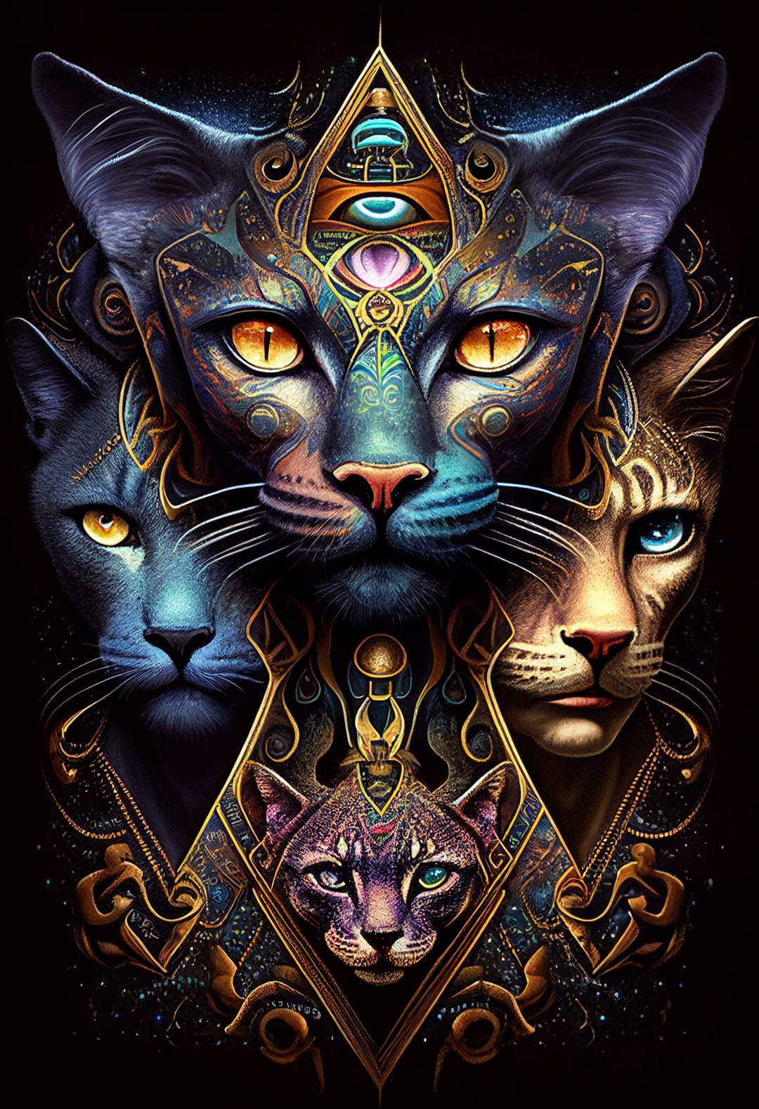 DMT Cat Gods - Etsy