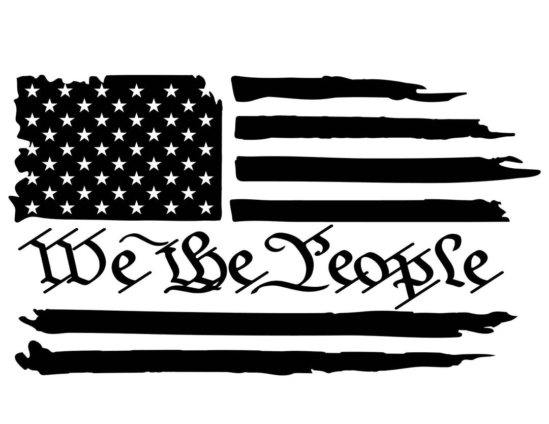 Distressed American Flag We the People Decal Sticker Patriotic Military ...