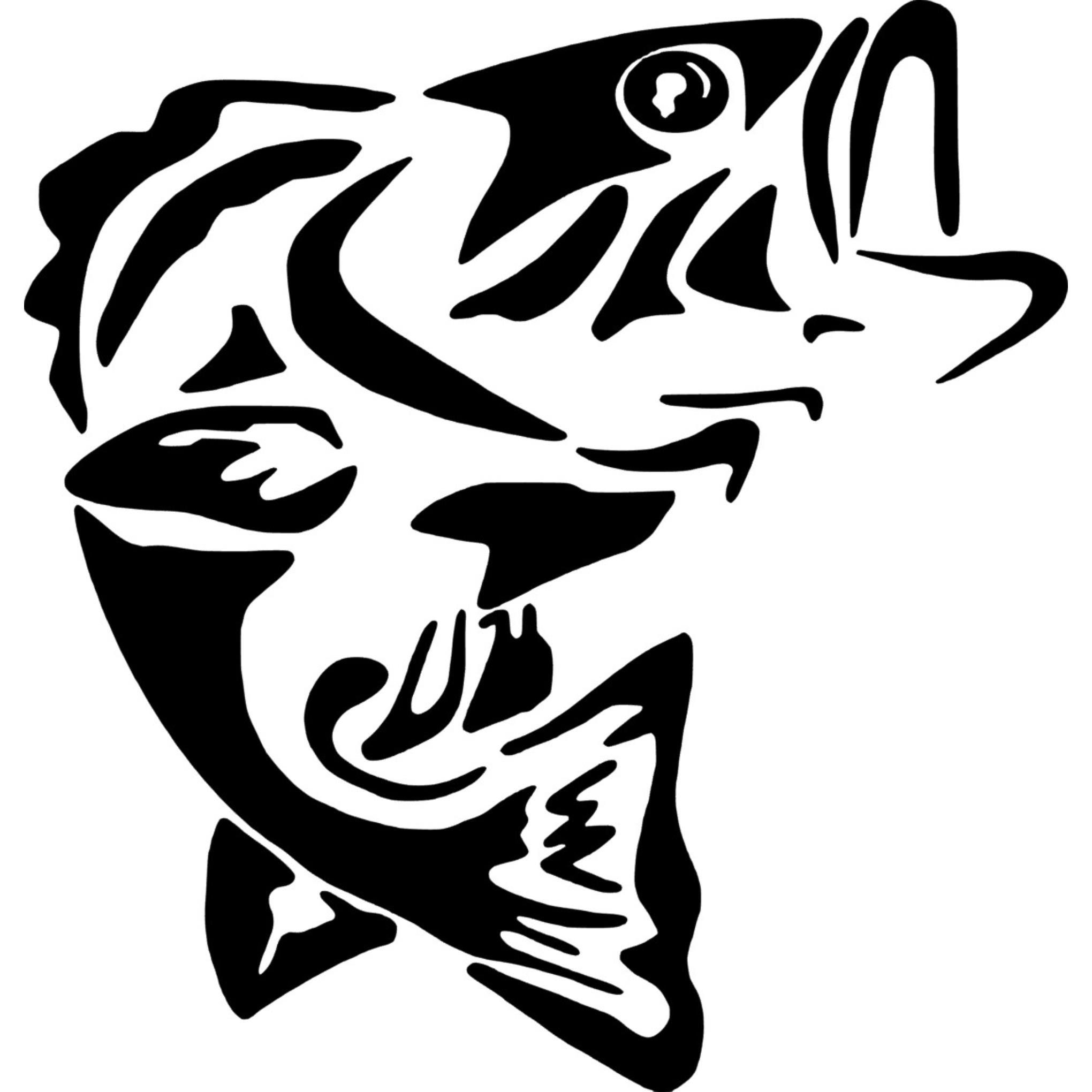 Bass Fish Silhouette Decal Sticker - Etsy