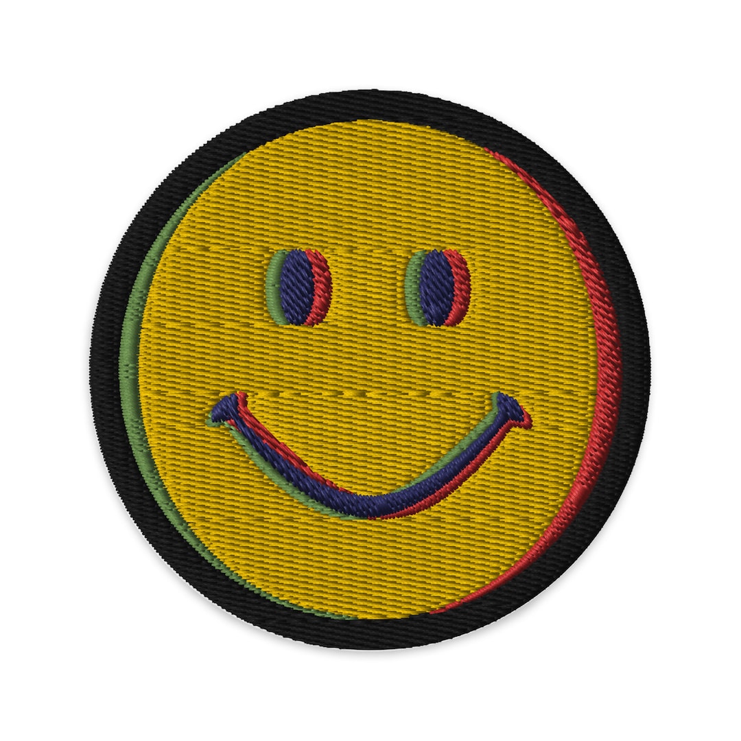 Acid House Smiley Embroidered Patch (face, Rave, EDM, Dance Music ...
