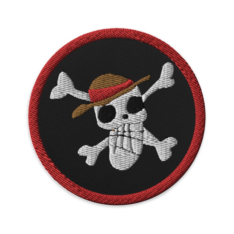 Embroidered Pirate 'one Piece' Style Manga Anime Luffy Jolly Roger ...