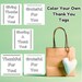 Printable Color Your Own Thank You Tags - Etsy