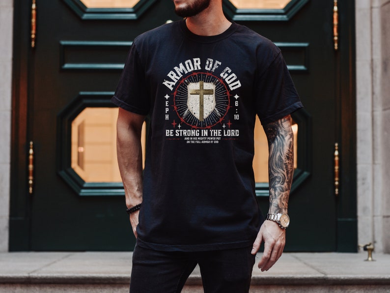 Armor of God Christian Merch Gift, Pump Cover Mens Tee for ...