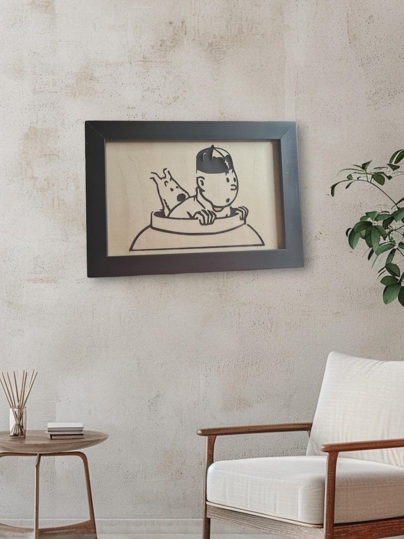 Tintin and Snowy Frame - Etsy