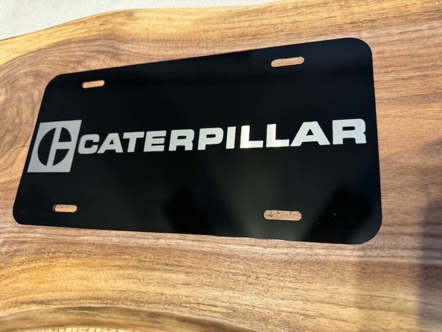 CATERPILLAR License Plate Black Laser Engraved on Aluminum Plate - Etsy
