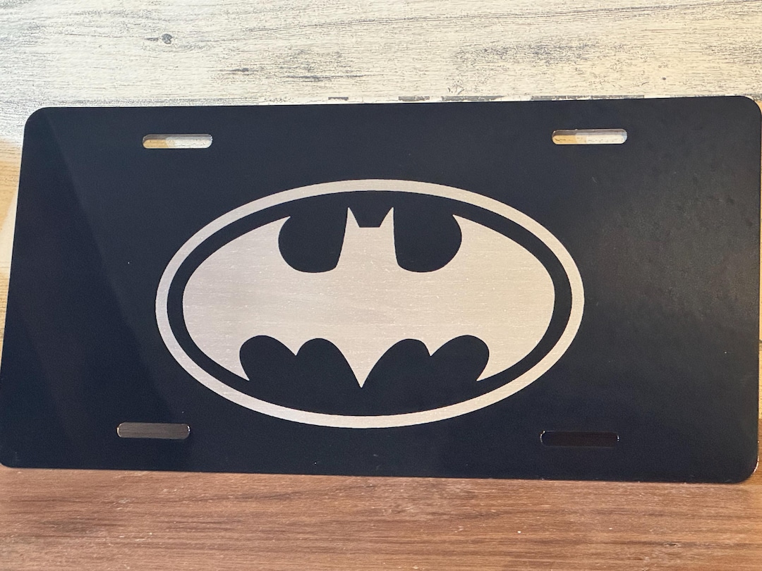 BATMAN License Plate Black Laser Engraved on Aluminum Plate - Etsy