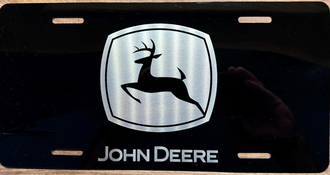 Black Laser Engraved John Deere License Plate - Etsy