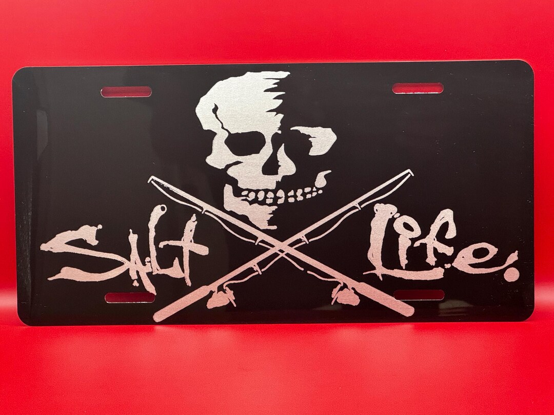 Salt Life With Skull Black Laser Engraved License Plate - Etsy