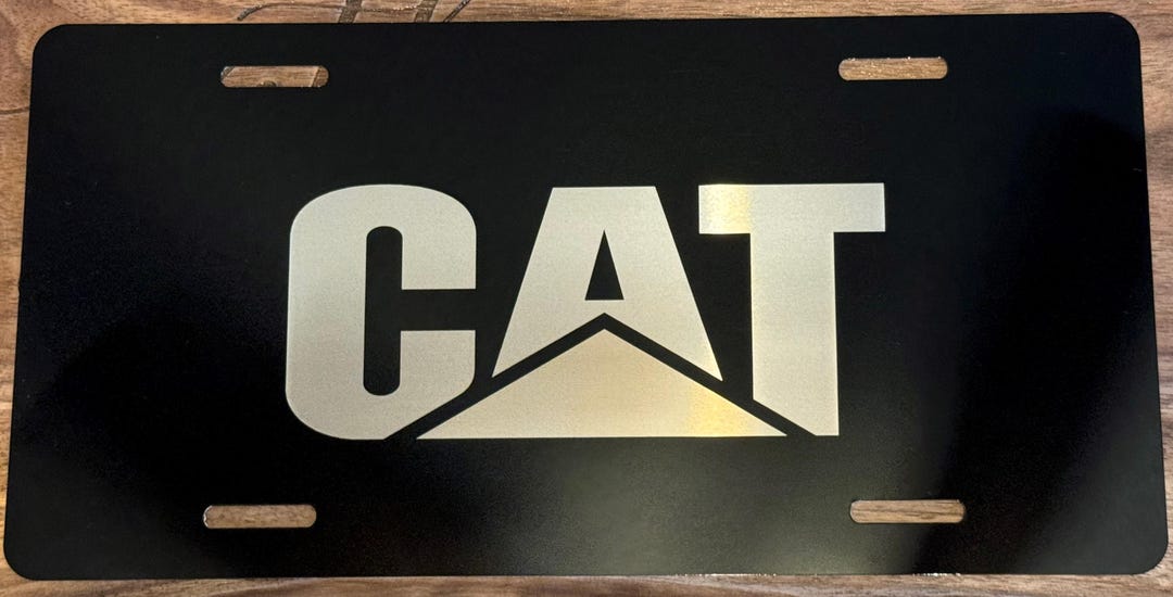 CATERPILLAR License Plate Black Laser Engraved on Aluminum Plate - Etsy