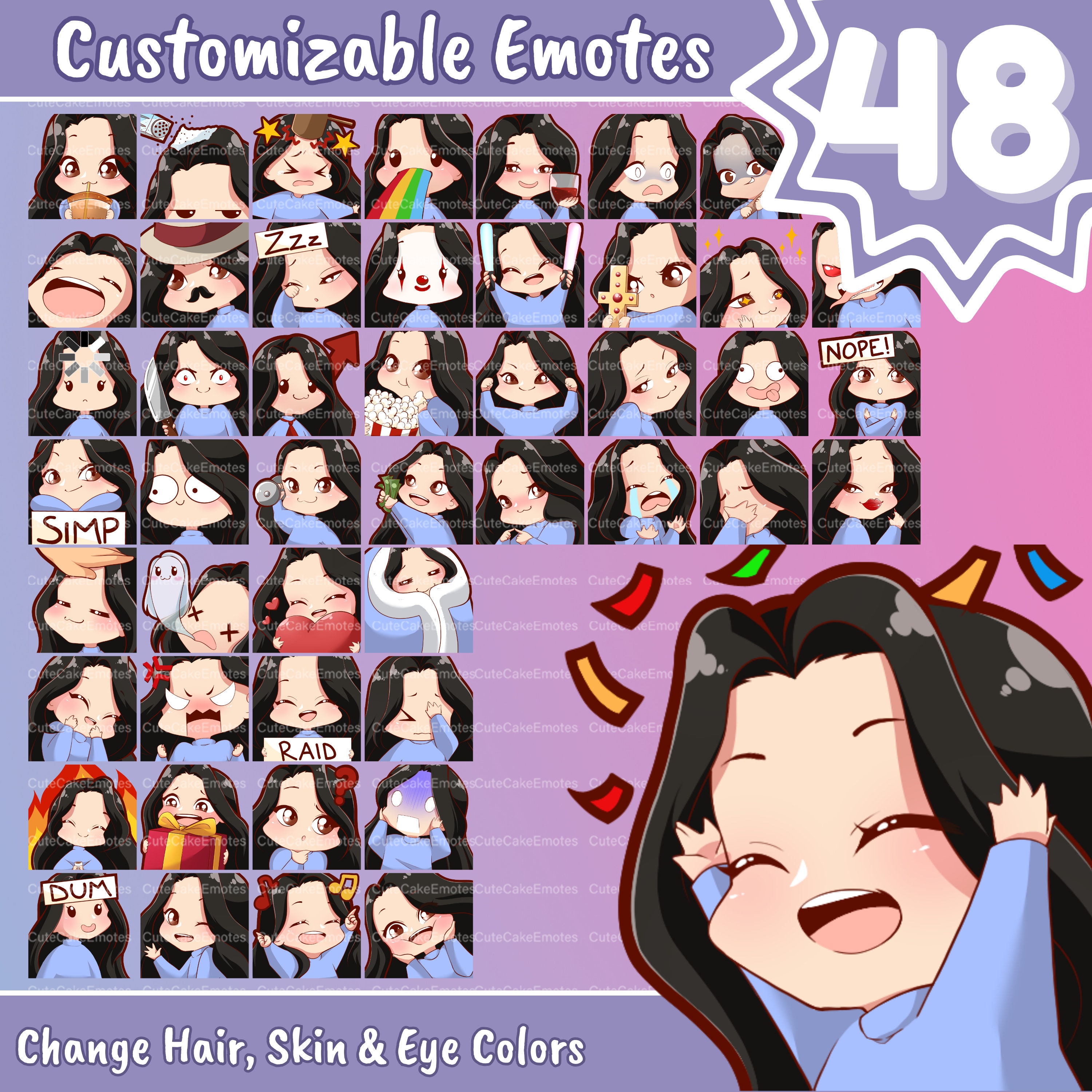 EMOTES BUNDLE Cute Chibi Girl for Twitch, Discord, Youtube and More ...