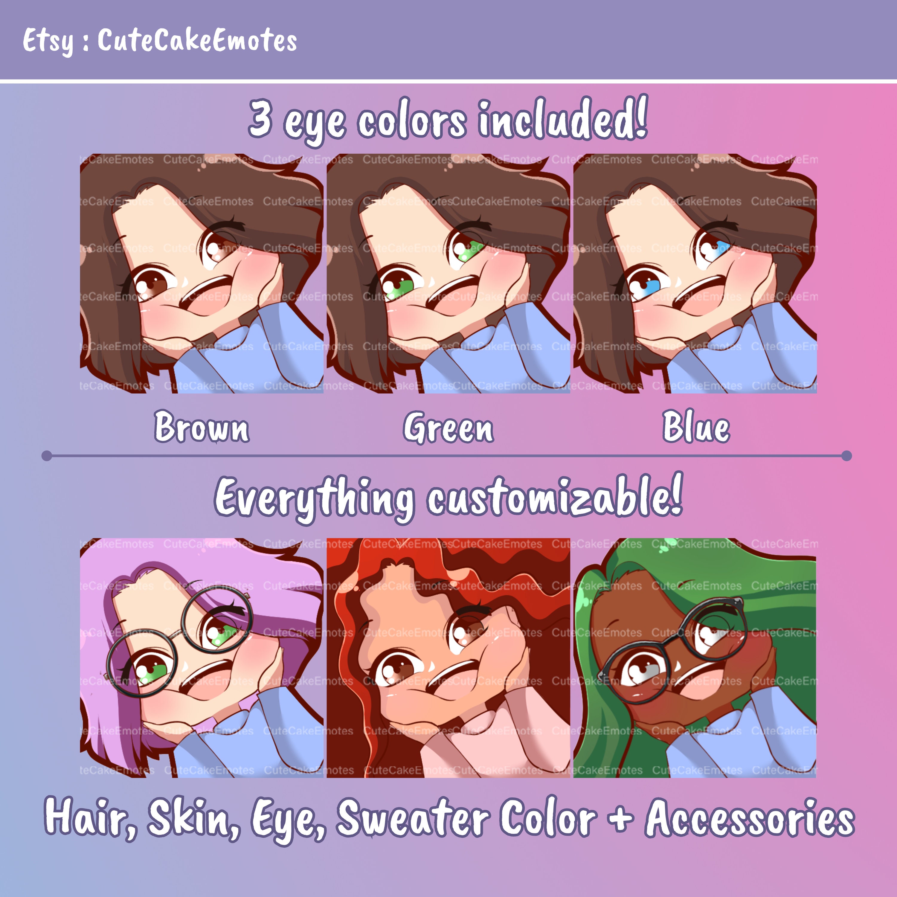 EMOTES BUNDLE Cute Chibi Girl | for Twitch, Discord, Youtube & More ...