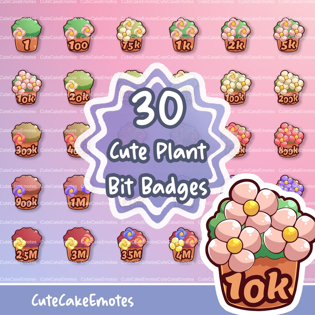 BADGES BUNDLE Cute Plant | Perfect for Twitch | Twitch Bits Badges ...
