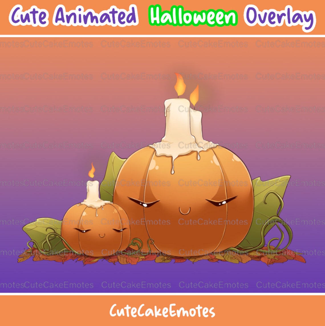 ANIMATED STREAM OVERLAY | Cute Pumpkins With Candles (halloween ...