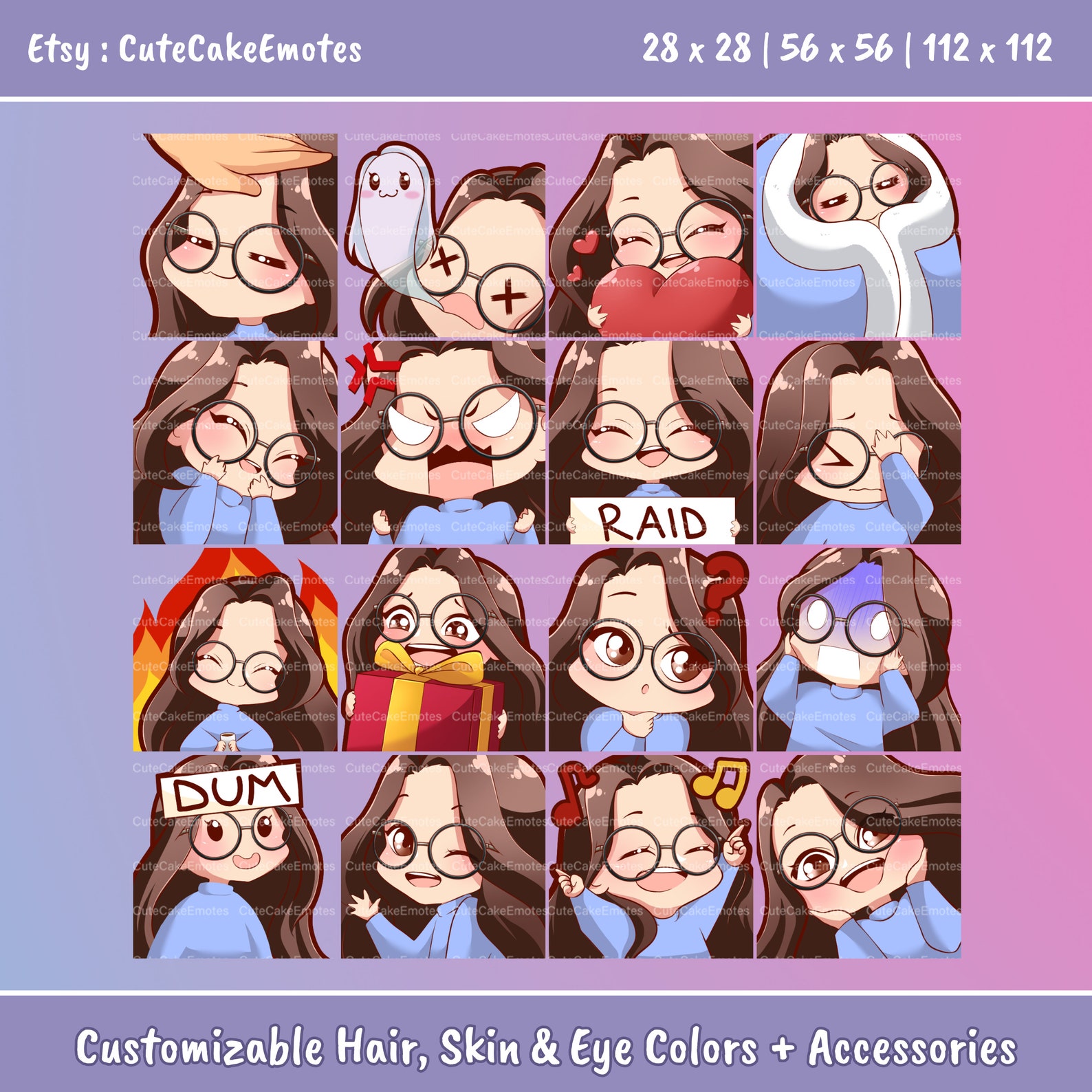 EMOTES BUNDLE Cute Chibi Girl | for Twitch, Discord, Youtube & More ...