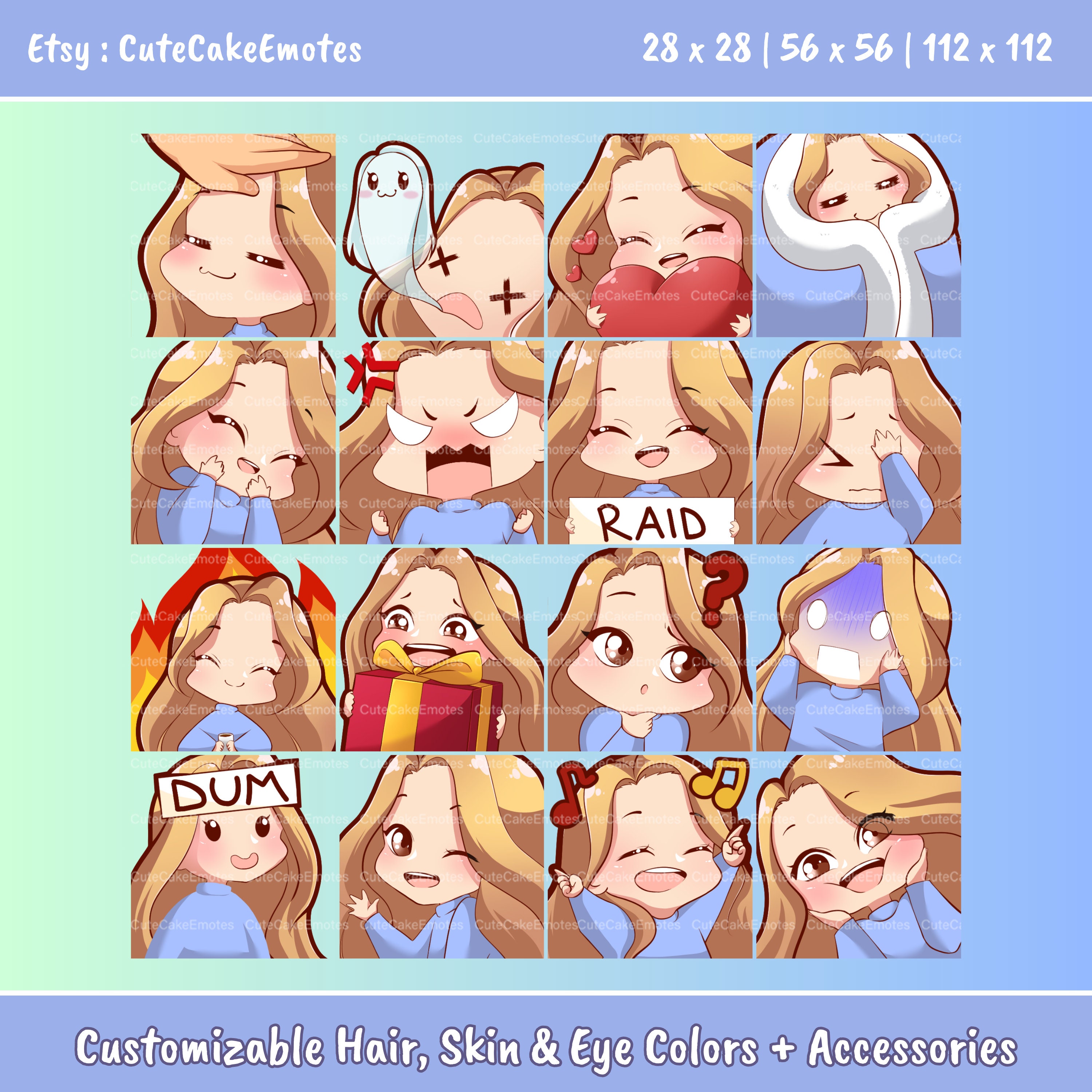 EMOTES BUNDLE Cute Chibi Girl for Twitch, Discord, Youtube and More ...