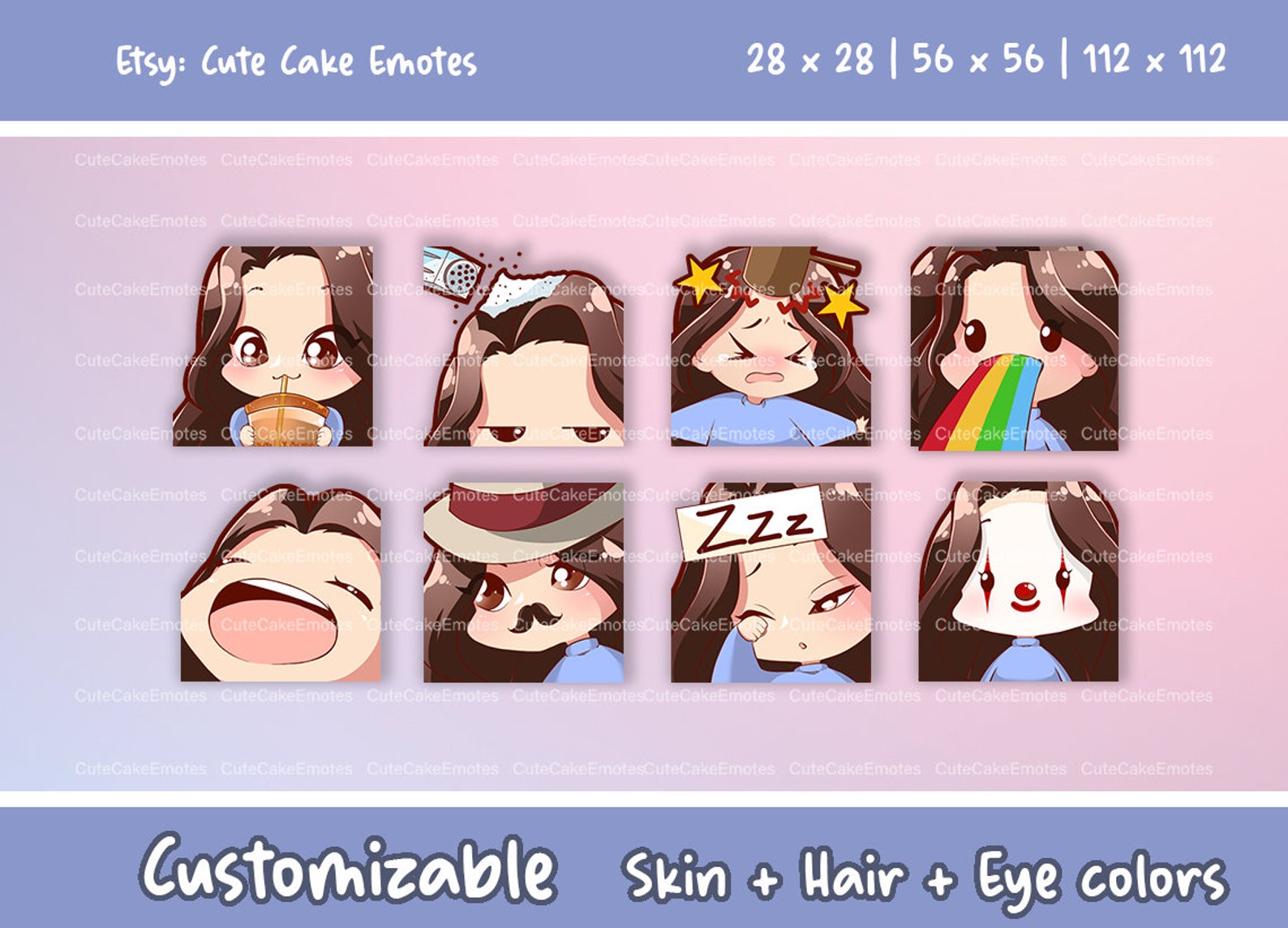 EMOTES BUNDLE Cute Chibi Girl | Perfect for Twitch, Discord, Youtube ...