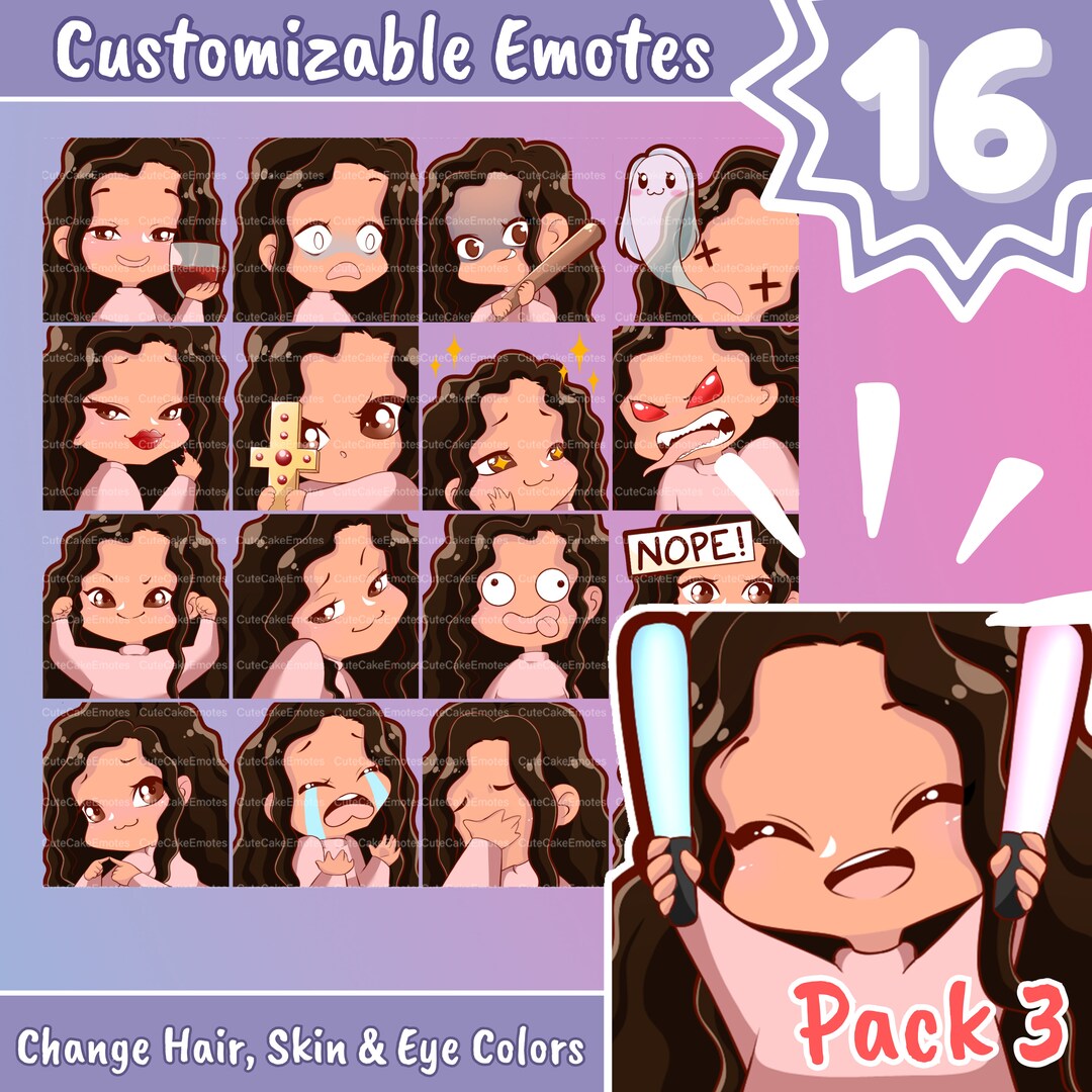 EMOTES BUNDLE Cute Chibi Girl | for Twitch, Discord, Youtube and More ...