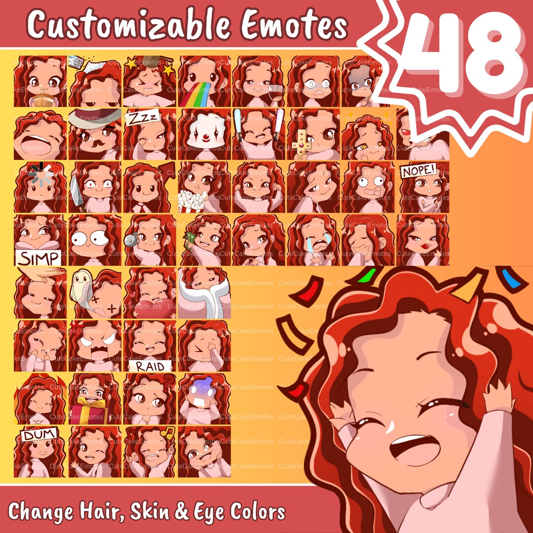 Emotes Bundle Cute Chibi Girl Twitch Discord Youtube And More Female