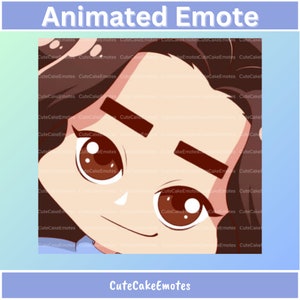 ANIMATED Cute Chibi Girl EMOTE | Cute Smirk / Grin / Eyebrows Emote ...