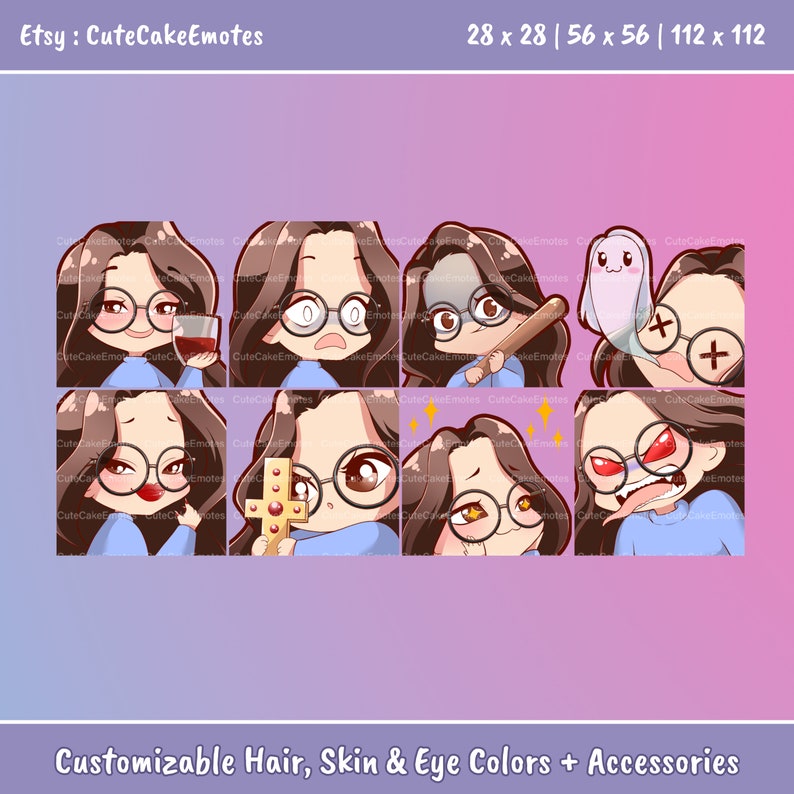 EMOTES BUNDLE Cute Chibi Girl | Twitch, Discord, Youtube and More ...