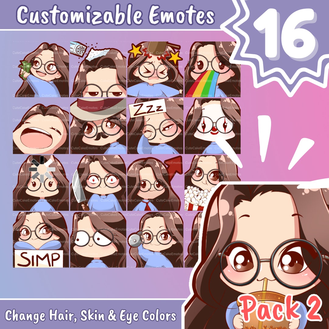 EMOTES BUNDLE Cute Chibi Girl | Twitch, Discord, Youtube and More ...