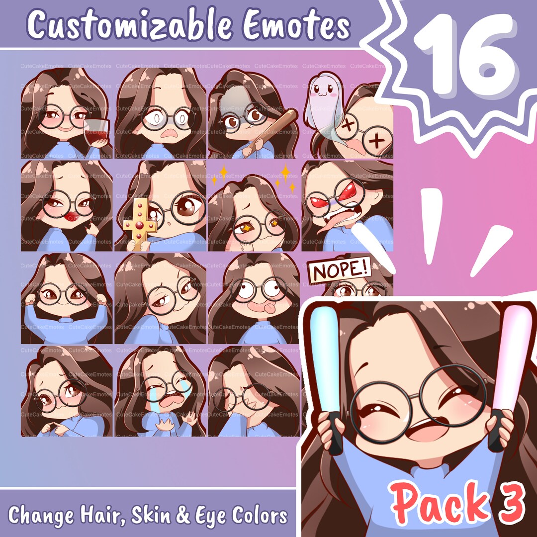 EMOTES BUNDLE Cute Chibi Girl | Twitch, Discord, Youtube and More ...