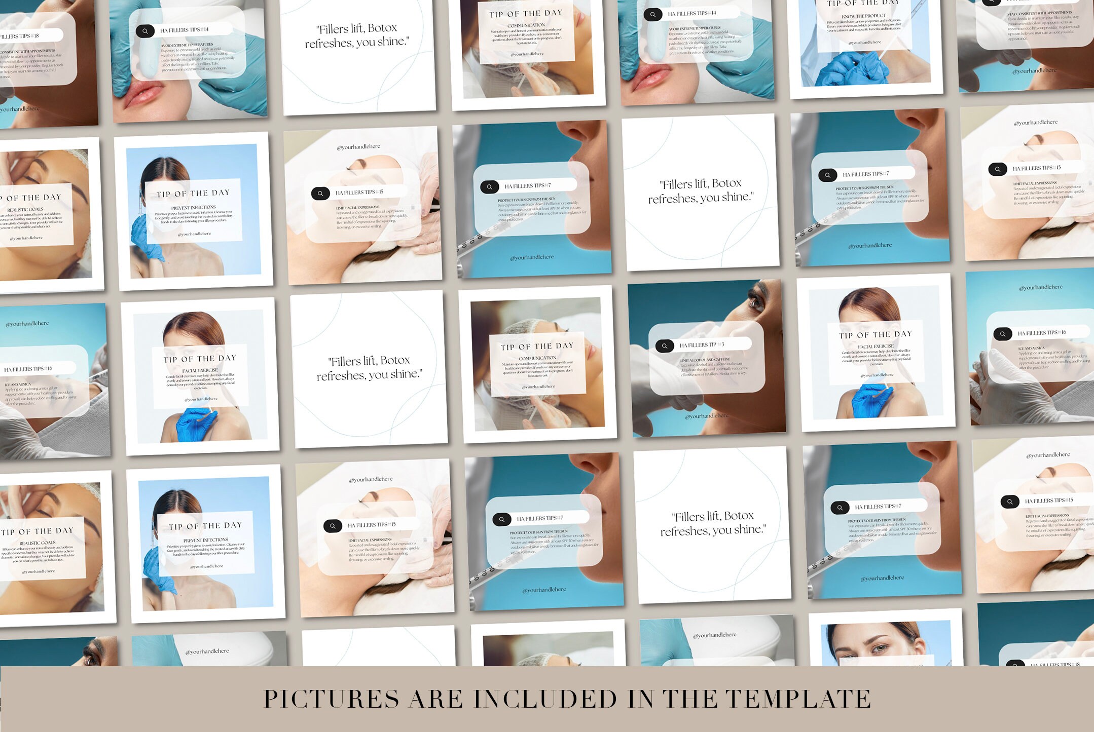 BOTOX & FILLER Tips Instagram Templates, Hyaluronic Acid Fillers Social ...