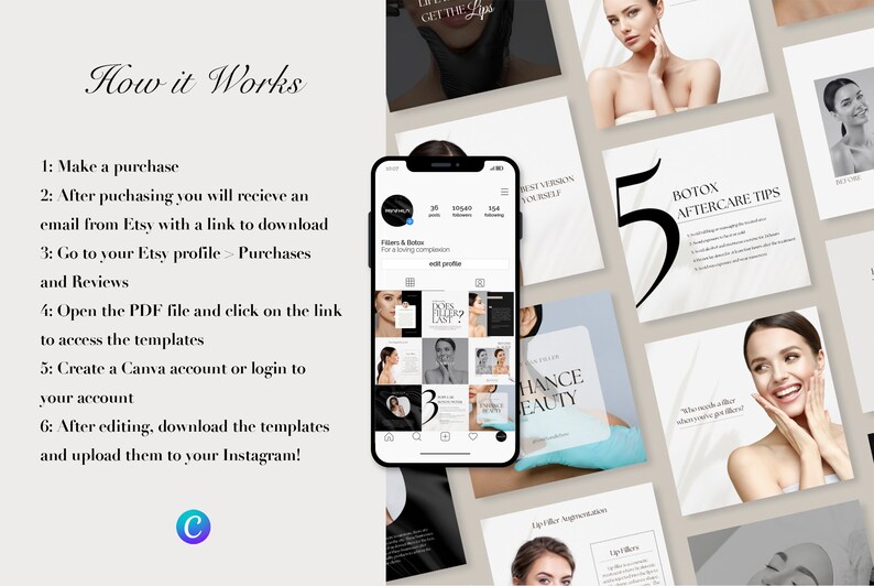 80 Botox & Fillers Canva Editable Social Media Template | Botox and ...