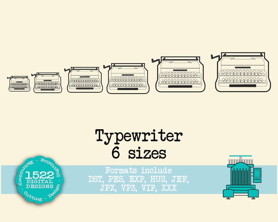 Vintage Typewriter Machine Embroidery Design (instant Download) - Etsy