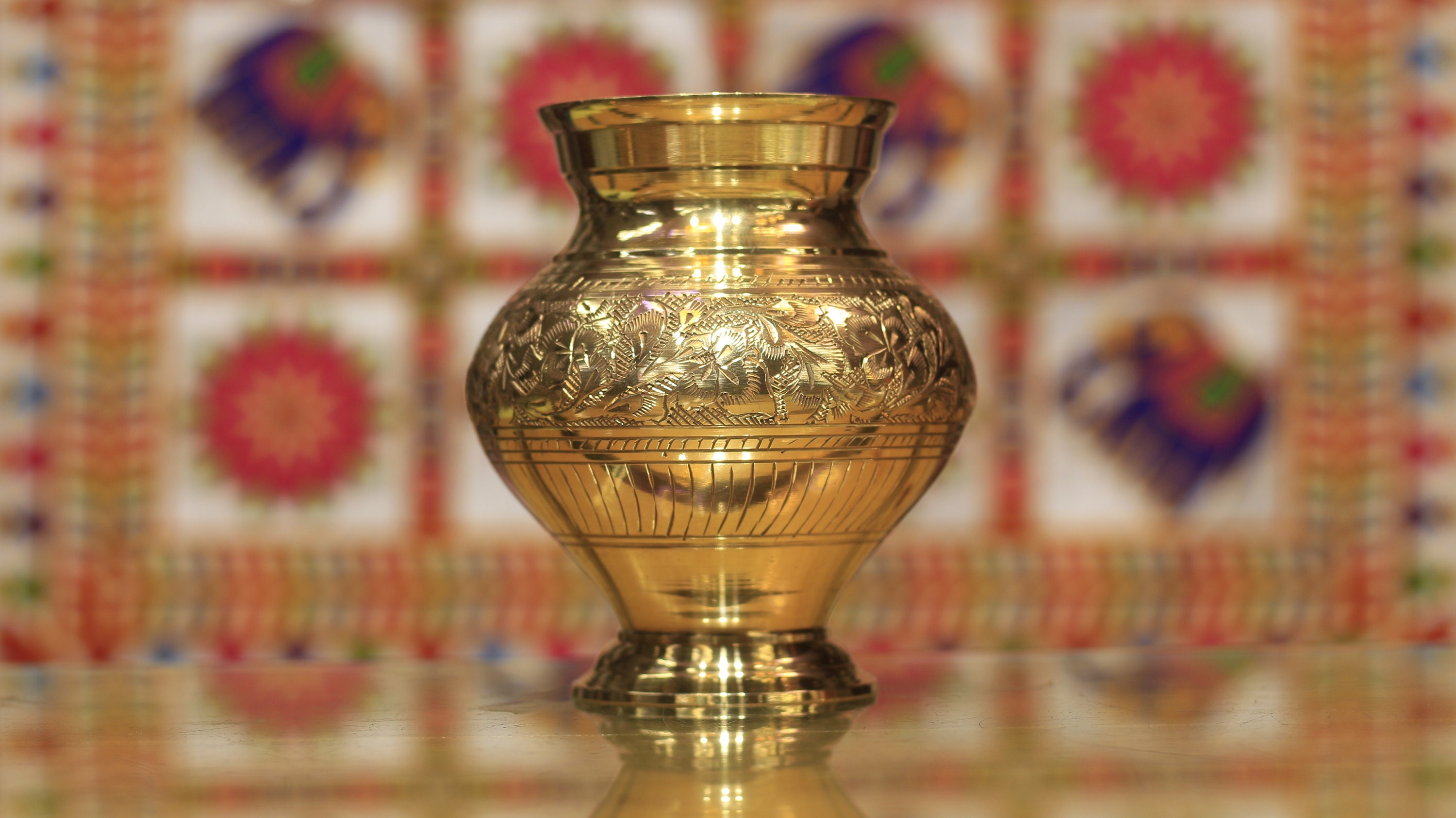 Pure Brass Ganesha Laxmi Kalash,brass Kalash,vastu Brass Kalash,brass ...