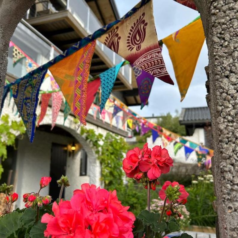Upcycled Sari Bunting: Handmade Indian Fabric Party Garland - Etsy