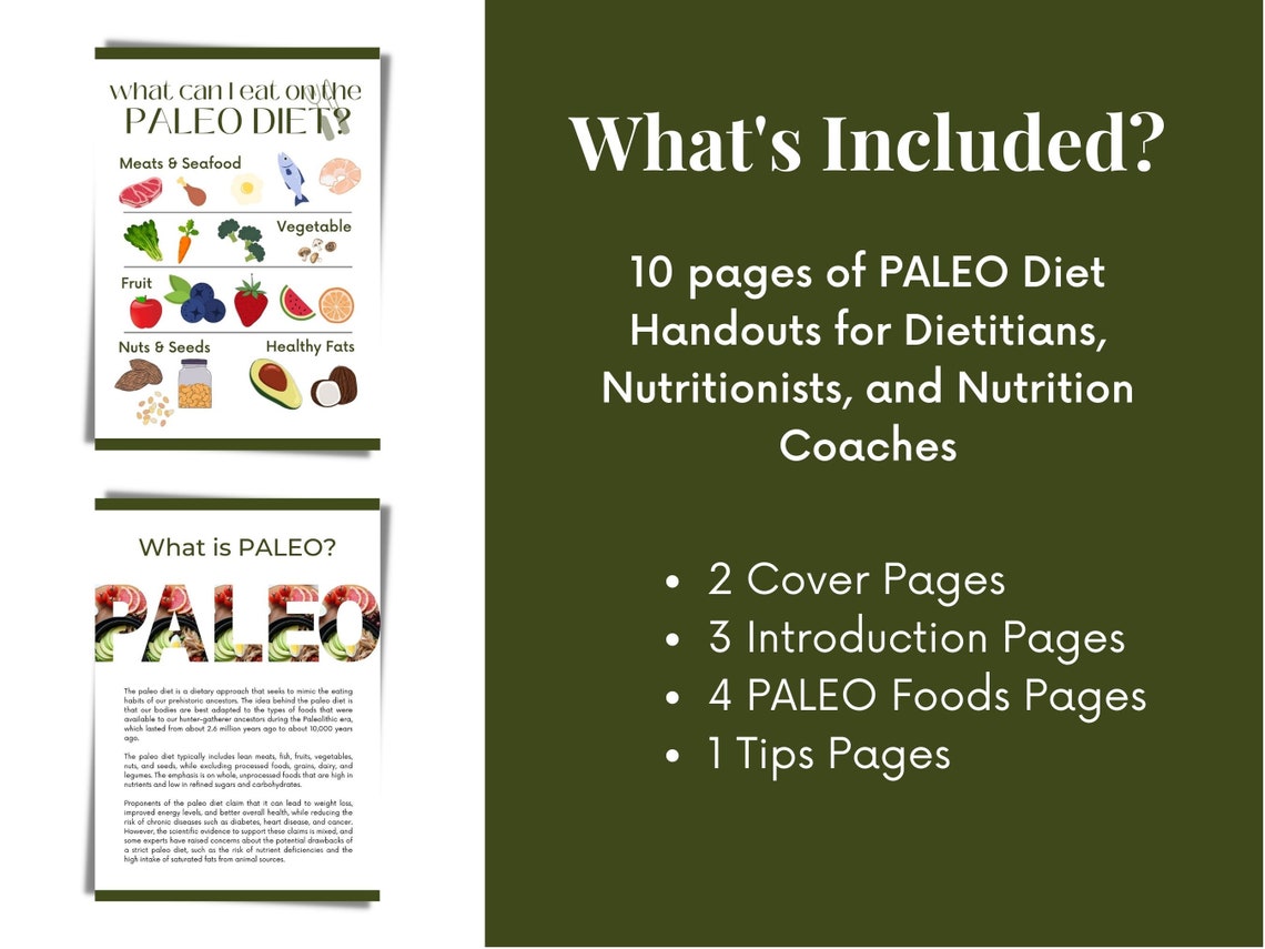 Paleo Diet Template for Dietitian Nutritionist Nutrition Coach Health ...