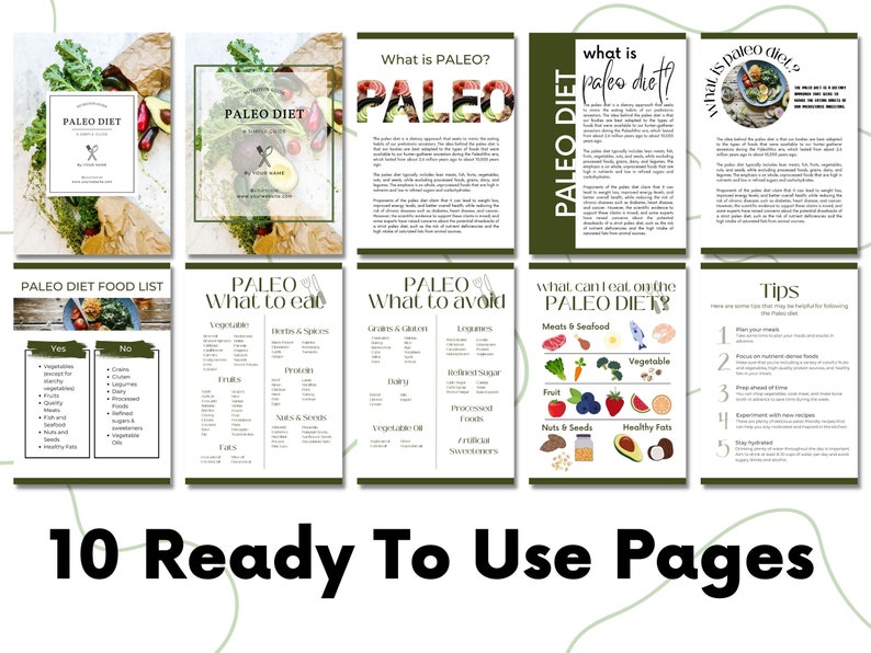 Paleo Diet Template for Dietitian Nutritionist Nutrition Coach Health ...