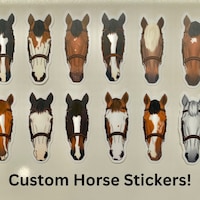 Custom Horse Face Stickers Equestrian Horse Stickers and Decals Art - Etsy