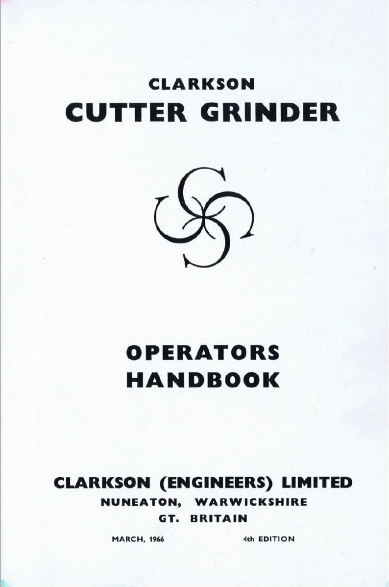 Clarkson Cutter Grinder Manual Rev4 - Etsy
