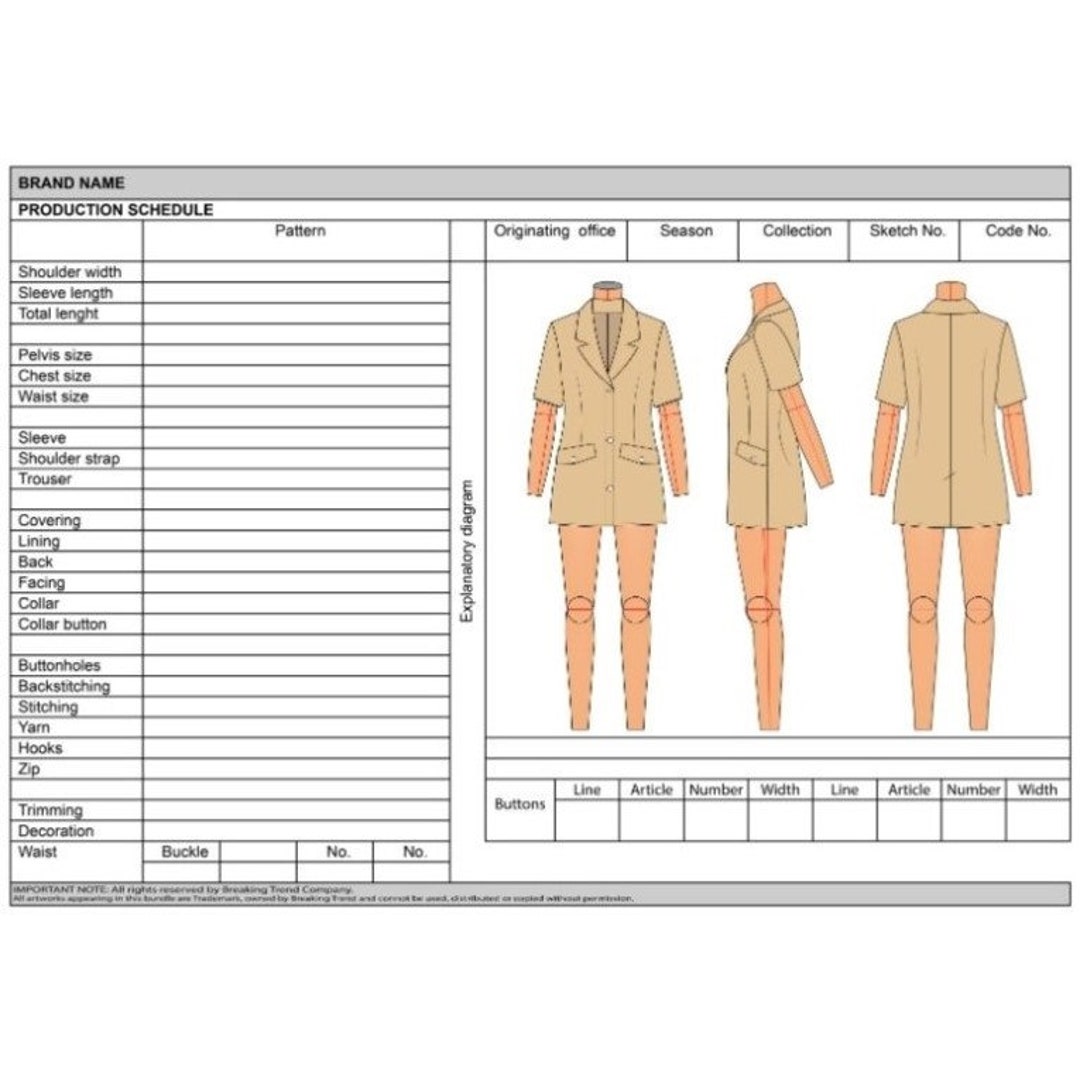 GARMENT SHEET TEMPLATE - Etsy