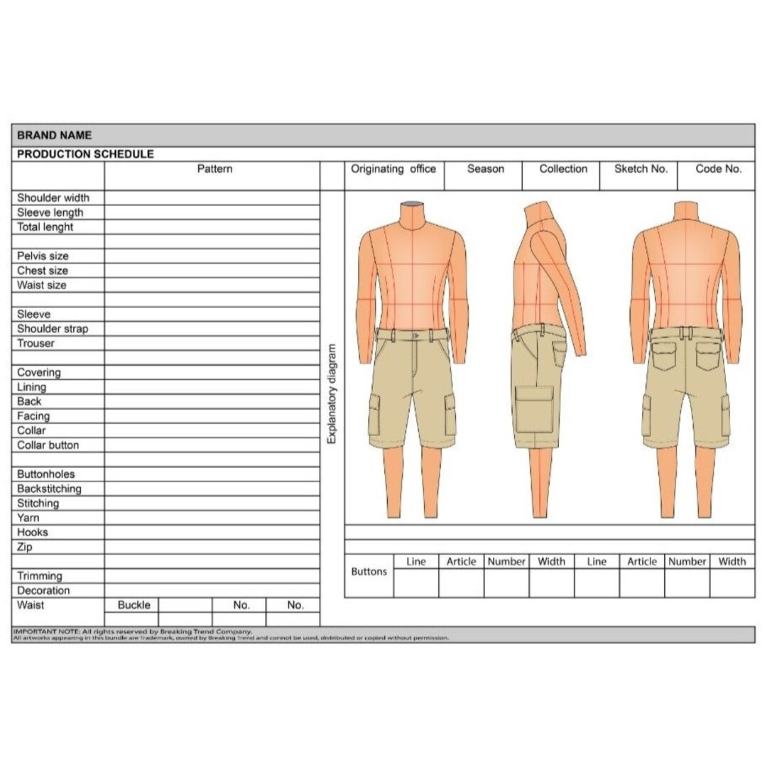 GARMENT SPEC SHEET - Etsy