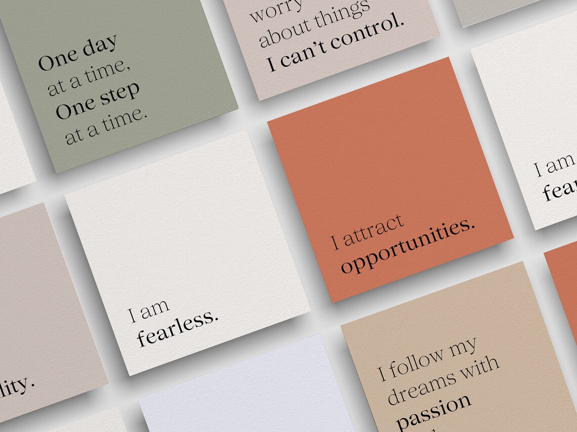 Positive Affirmation Cards, Printable Affirmations, Editable ...