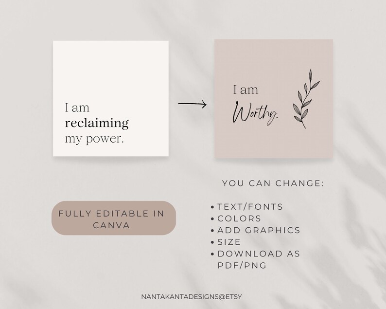 Positive Affirmation Cards, Printable Affirmations, Editable ...