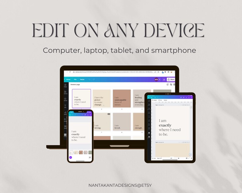 Positive Affirmation Cards, Printable Affirmations, Editable ...