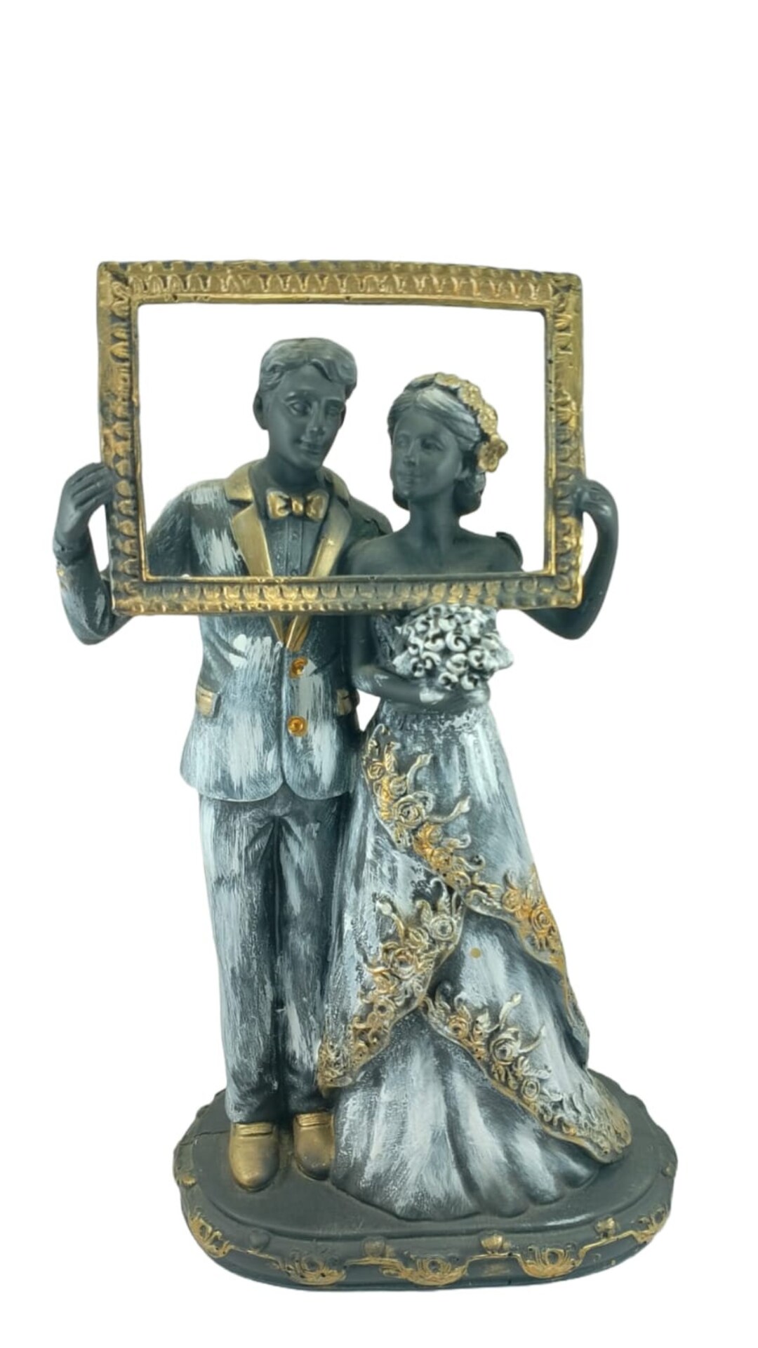 Statue of Couple Holding a Frame Loving Couple Sculpture - Etsy